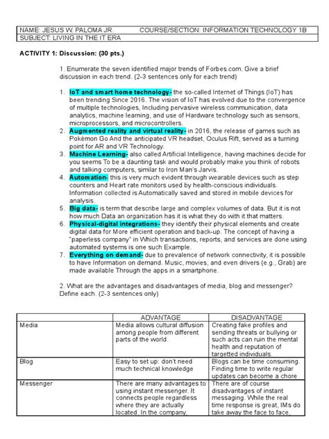 Living In The It Era Pdf Internet Of Things Virtual Reality