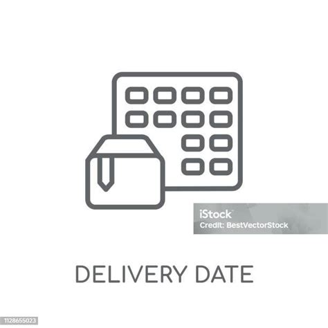 배달 날짜 선형 아이콘입니다 납품 및 물류 컬렉션에서 흰색 배경에 현대 개요 배달 날짜 로고 개념 꽃 식물에 대한 스톡 벡터 아트 및 기타 이미지 Istock