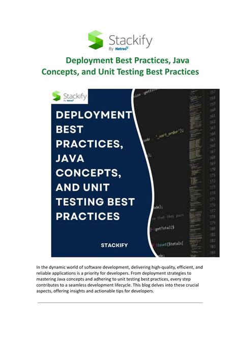 Ppt Deployment Best Practices Java Concepts And Unit Testing Best