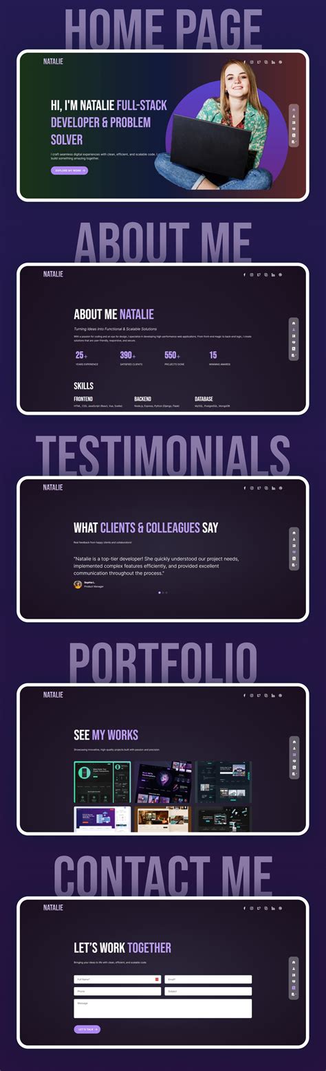 Natalie Developer Portfolio Free Bootstrap Html Website Template