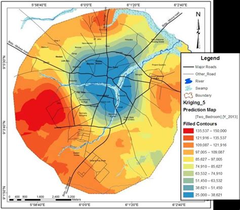 Spatial Interpolation Of Two Bedroom Housing Prices For 2008 Source
