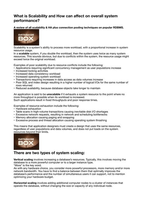 What Is Scalability And How Can Affect On Overall System Performance Of Database Pdf