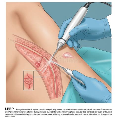 Medical Illustration Depicting A Leep Loop Electrosurgical Excision