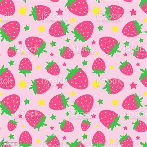 재미있는 만화 딸기와 원활한 패턴 핑크 톤의 긍정적 인 여름 배경 직물 선물 랩 옷 인테리어 디자인 및 장식용 인쇄물 트렌디한 여름 패턴 개체 그룹에 대한 스톡 벡터 아트