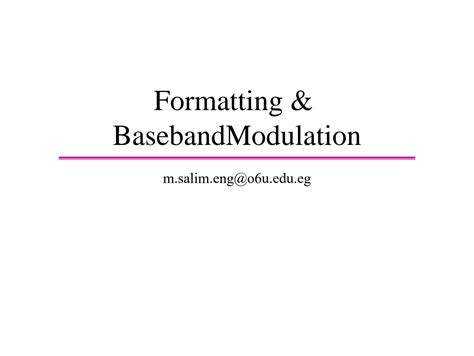 SOLUTION Dc Formatting Baseband Modulation Studypool