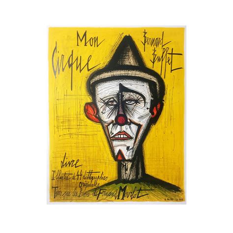 Bernard Buffet 1968 Original Exhibition Poster Of Bernard Buffet Mon Cirque Circus For