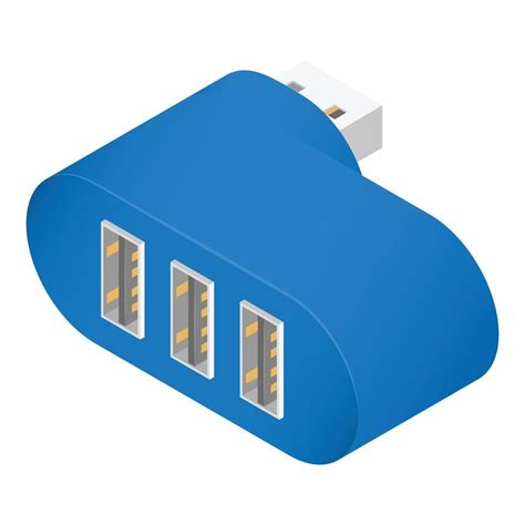 Blue Usb Hub Icon Isometric Style 14427366 Vector Art At Vecteezy