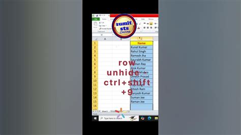 How To Hide And Unhide Row And Column Shortcut Key Viralvideo Msexcel