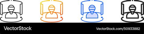 Augmented Reality Iconthin Linear Gradient Blue Vector Image
