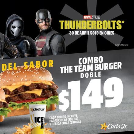 Combo The Team Burger En Carls Jr Tiene Precio Especial Por El