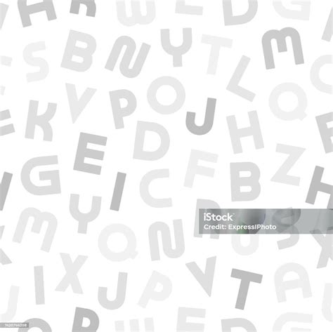 모자이크 라틴어 문자가있는 벡터 원활한 알파벳 패턴 패션 디자인 반복 가능한 배경 흰색과 회색 끝없는 인쇄 0명에 대한 스톡 벡터 아트 및 기타 이미지 Istock