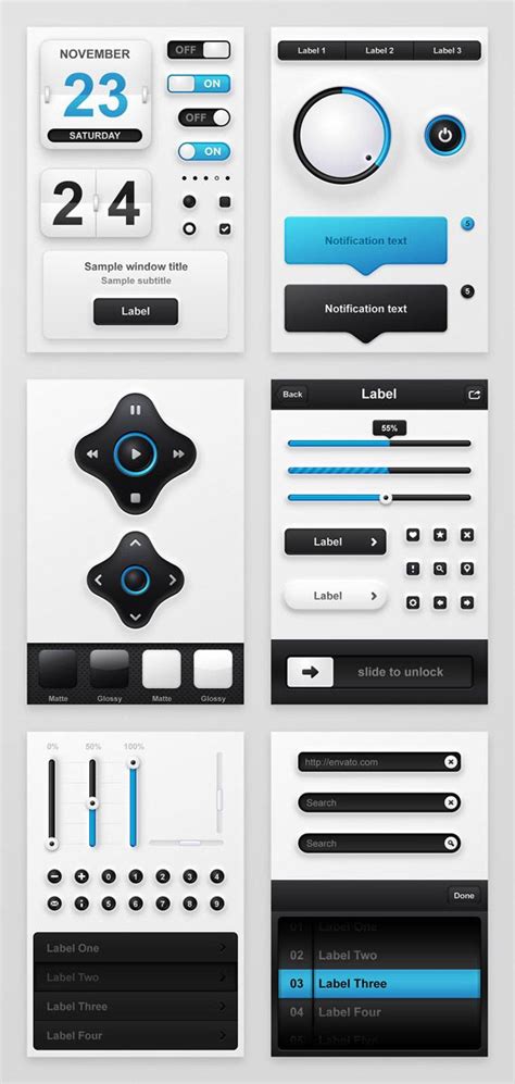 Free Elegant Blue And Black Mobile App UI Kit TitanUI Ui Design Web App Design Interactive