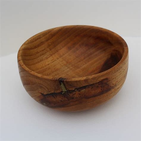 Walnut Wooden Bowl Handmade With Unique Gold Insert