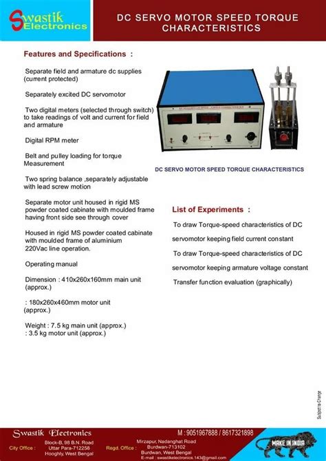Single Servo Motor Trainer For Laboratories Experiment Model Name Number SE432 At 14300
