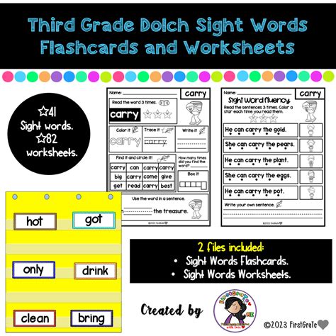 Third Grade Dolch Sight Words Flashcards And Worksheets Made By Teachers