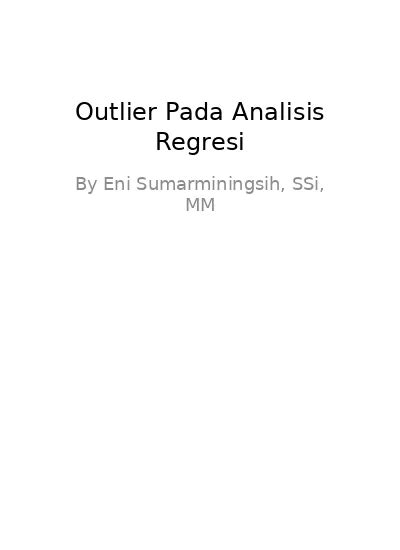 Outlier Pada Analisis Regresi