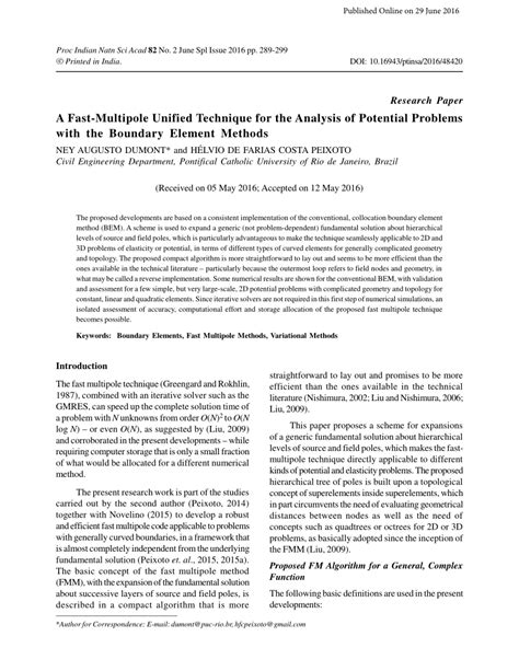 Pdf A Fast Multipole Unified Technique For The Analysis Of Potential