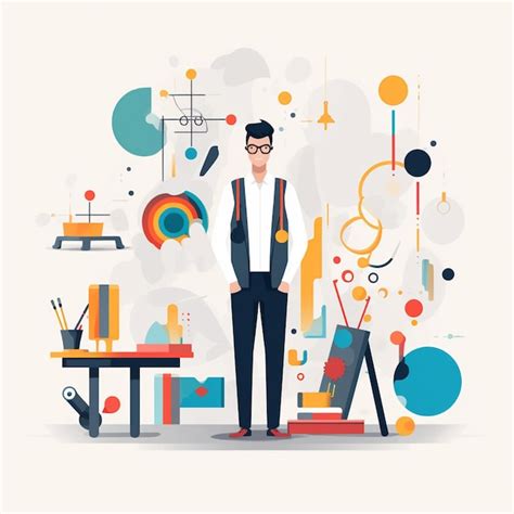 터 비즈니스 아이콘 일러스트레이션 라인 컨셉 상징 사람들 세트 관리 프리미엄 Ai 생성 벡터