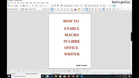 How To Enable Macro In Libre Office Writer Youtube