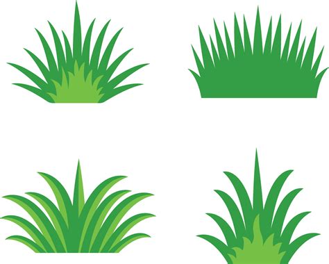 Grass Illustration Vector Set For Drawing Pictures In Flat Style For