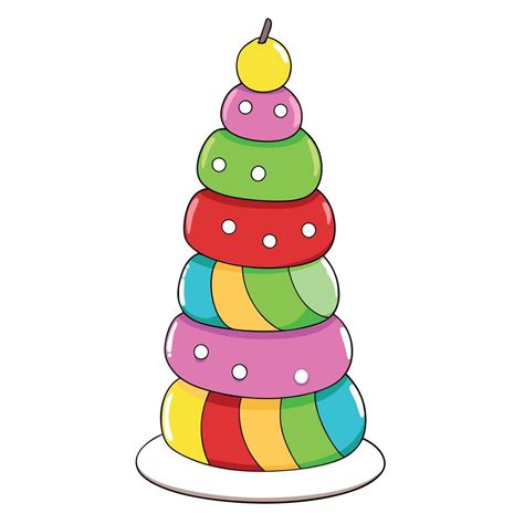 A Colorful Delicious Candy Tower With Christmas Bokehe Effect In Background 52324236 Vector Art