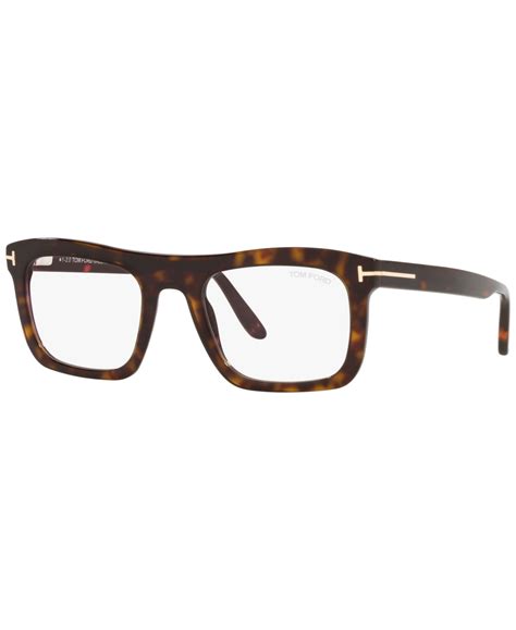 Tom Ford Ft5757 B Mens Rectangle Eyeglasses In Tortoise Modesens