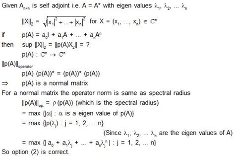 Let A Be An N × N Self Adjoint Matrix With Eigenvalues
