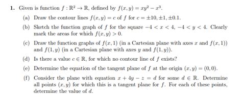 Solved 1 Given Is Function F R2 R Defined By Fx Y