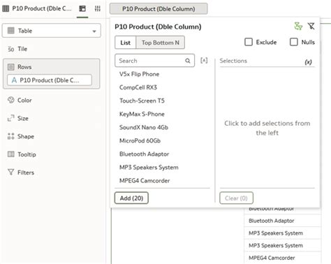 Bind A Double Column List Filter To A Parameter In Oracle Analytics