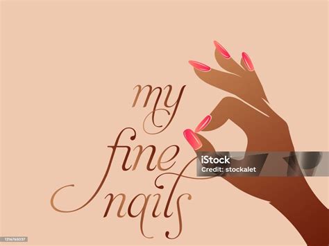 매니큐어 손톱 예술 뷰티 살롱 로고 아프리카 여자 아름다운 손 밝은 빨간색 매니큐어 네일아트에 대한 스톡 벡터 아트 및 기타 이미지 Istock