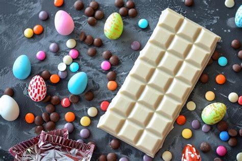 Easter Candy Bar With White Chocolate Premium Ai Generated Image