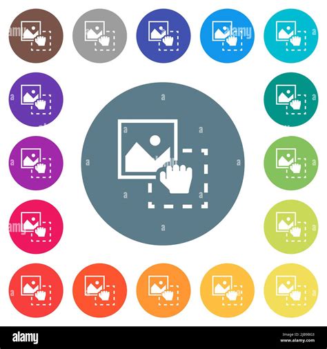 Grab Image To Upload Flat White Icons On Round Color Backgrounds 17 Background Color Variations