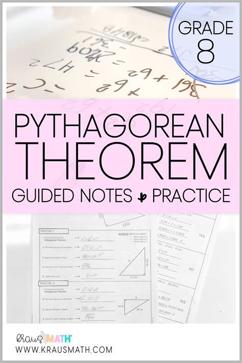 Pythagorean Theorem Guided Practice Worksheet TEKS C Kraus Math