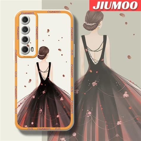 Jiumoo Case For Huawei Y7a Case Fashion Beauty Princess Girl Thin