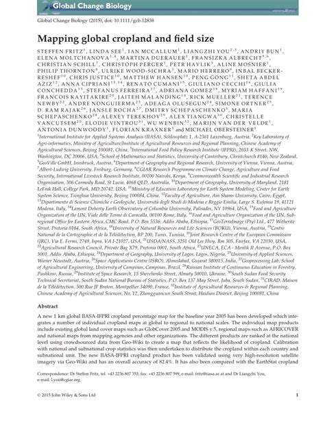 PDF Mapping Global Cropland And Field Size