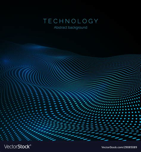 Surface Digital Wave Data Flow Technology Vector Image