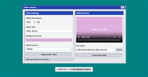 Github Neg4nvideo Dummy 🎥 Generate Dummyplaceholder Videos Locally
