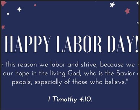 Happy Labor Day Message With Stars And Confetti