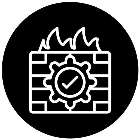 Configuration Du Pare Feu De Conception Vectorielle Style De Licône Vecteur Premium