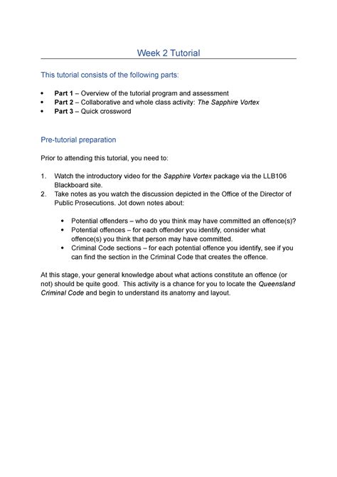 llb106 week 02 tutorial week 2 tutorial this tutorial consists of the