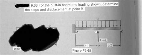 9 68 For The Built In Beam And Loading Shown Determine The Slope And Displacement At Point B W