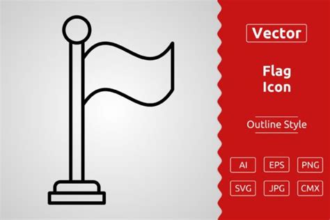 Vector Flag Outline Icon Design Graphic By Muhammad Atiq · Creative Fabrica