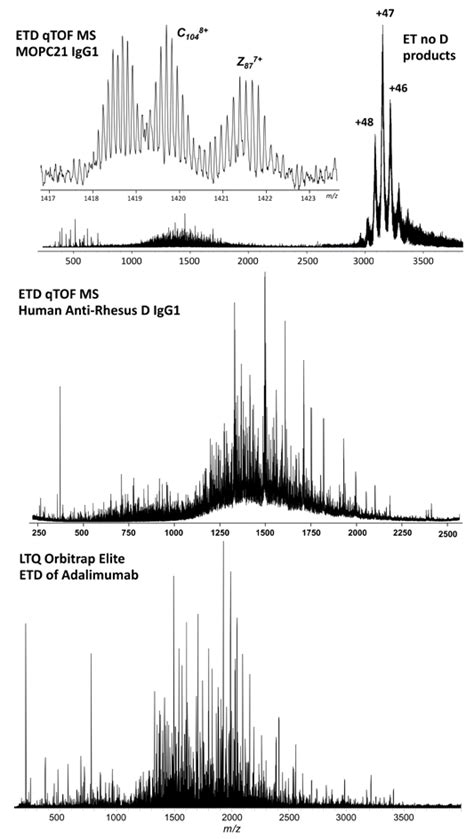 Examples Of Top Down Etd Mass Spectra Of Mabs Top Panel Shows A