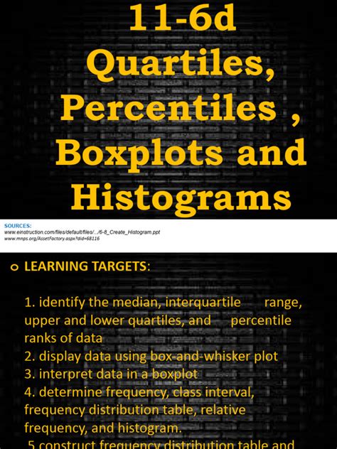 11 6d Quartiles Percentiles And Boxplots And Histograms Pdf