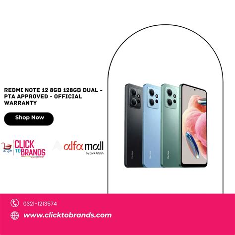 Redmi Note 12 8gb 128gb Dual Pta Approved Official Warranty Non Inst