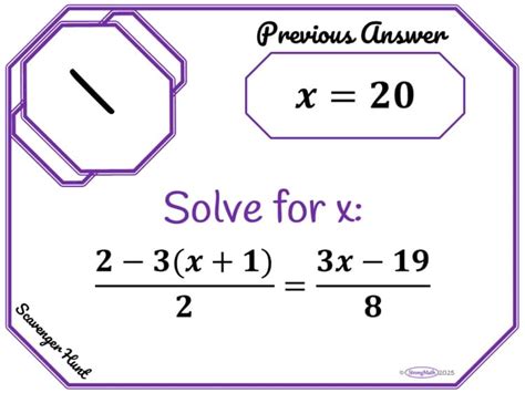 Solving Linear Equations With Fractions Scavenger Hunt Tpt