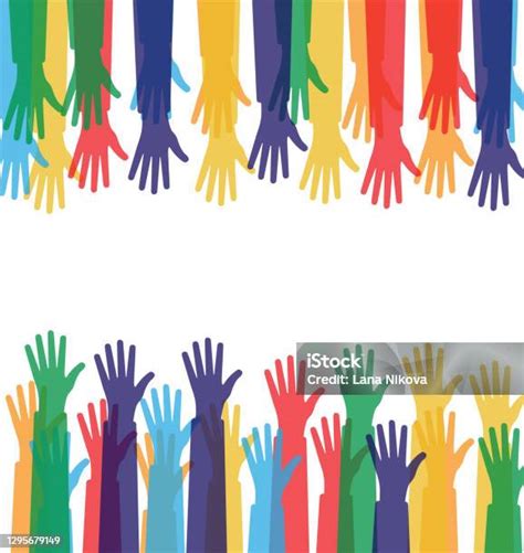 함께 넣어 사람들의 다양한 그룹의 손 협력 단합 파트너십 합의 팀워크 개념에 대한 스톡 벡터 아트 및 기타 이미지 개념 공동체 동업 Istock