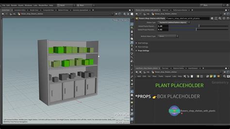 [wip] 6 Procedural Stylized Plant Shelves Houdini R Low Poly