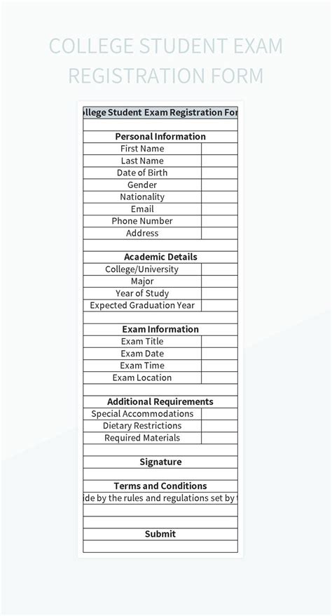 Faculty Exam Schedule Study Excel Template And Google Sheets File For Free Download Slidesdocs