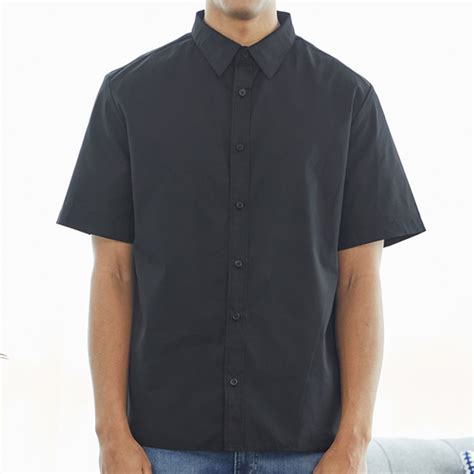 세미오버핏 남방 반팔 블랙